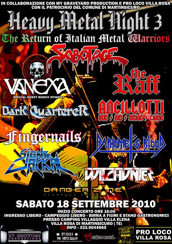 Grande serata di Heavy Metal a Villarosa di Martinsicuro
