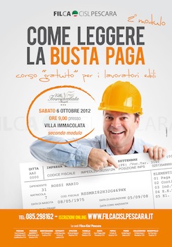 Pescara, 2° modulo del corso “Come leggere la Busta Paga”