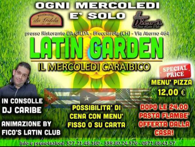 Latin Garden al Ristorante Da Gilda, il mercoledì caraibico 21 giugno 2017