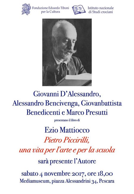 Pietro Piccirilli, una vita per l'arte e per la scuola, Pescara 4 novembre