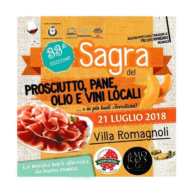 Sagra del prosciutto a Mozzagrogna il 21 luglio 2018