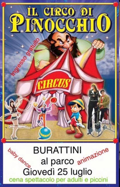 Il Circo di Pinocchio, burattini al parco a Montesilvano