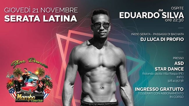 Eduardo da Silva al Mambo Latin Club, serata latina