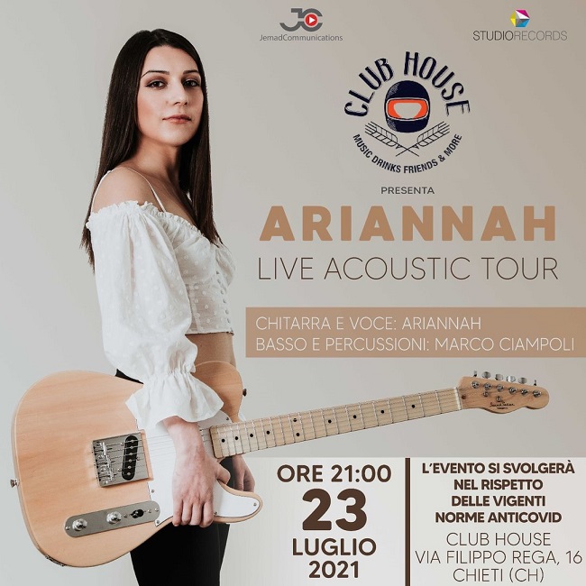 Ariannah Acoustic Live Tour a Chieti: ecco quando
