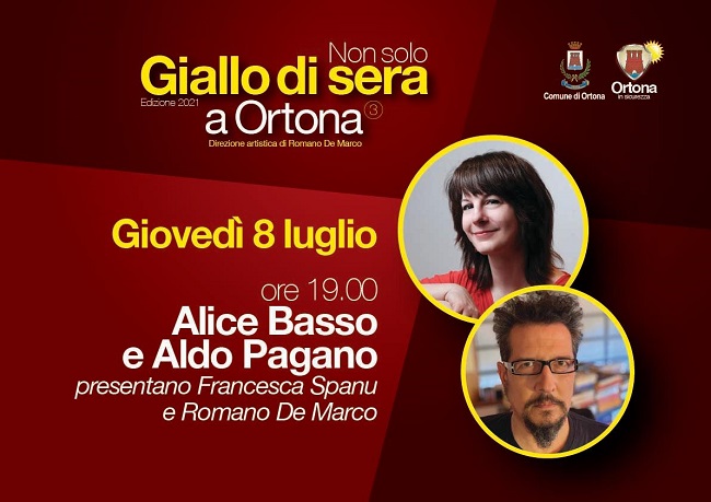 Ortona, incontro con Alice Basso e Aldo Pagano: ecco quando