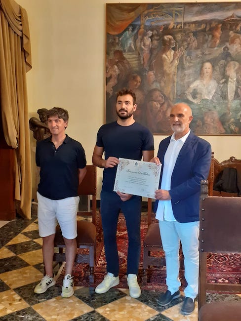 Pescara, Francesco Di Fulvio argento ai Mondiali premiato in comune