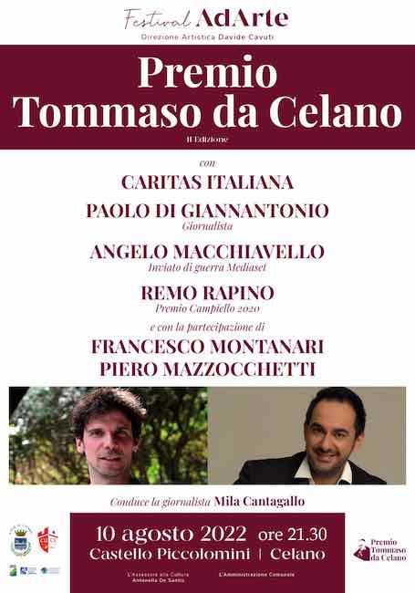 Premio Tommaso da Celano, seconda edizione il 10 agosto