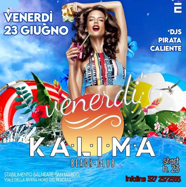Kalima beach club, serata latina a Pescara il 23 giugno