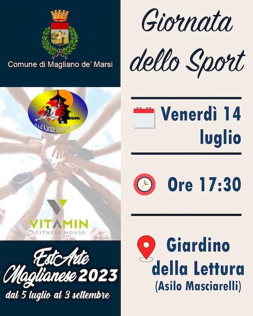 Giornata dello Sport a Magliano de' Marsi il 14 luglio 2023