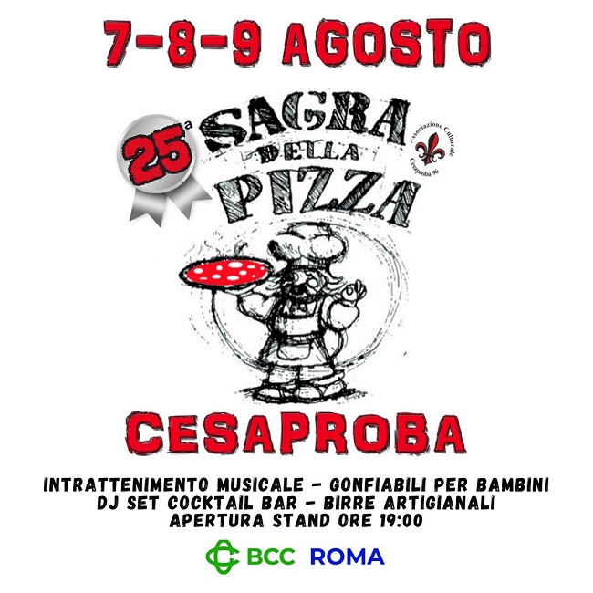 A Cesaproba la 25° Sagra della pizza: stand gastronomici e musica