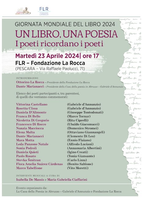 "Un libro, una poesia", i poeti ricordano i poeti a Pescara