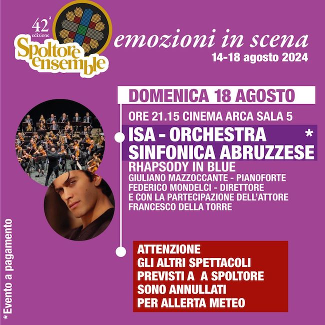Spoltore Ensemble, il programma del 18 agosto 2024
