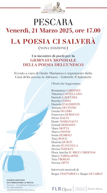 "La poesia ci salverà, una festa per la poesia" a Pescara